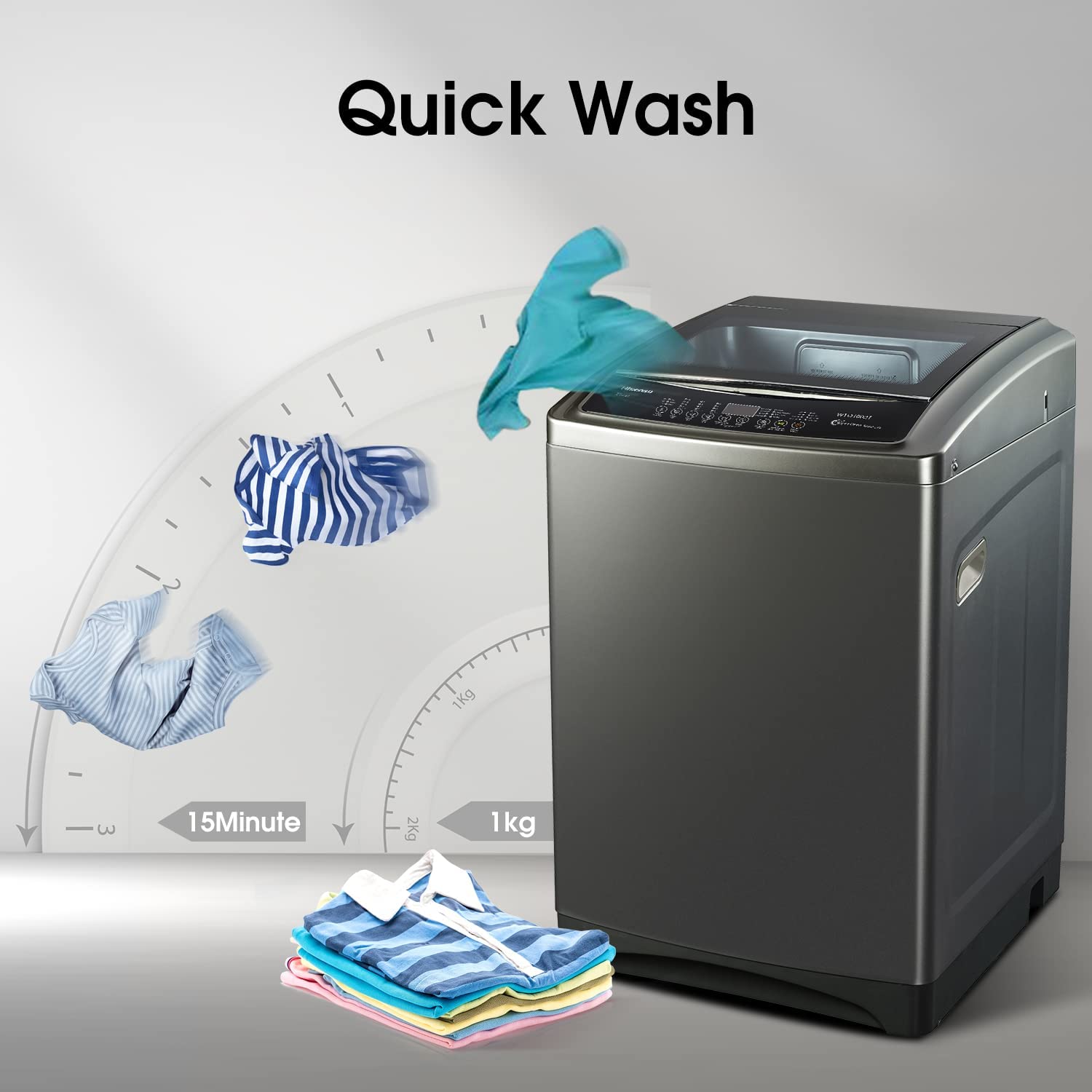 Hisense 16 Kg Top Loading Washing Machine Silver Model WTQ1602T